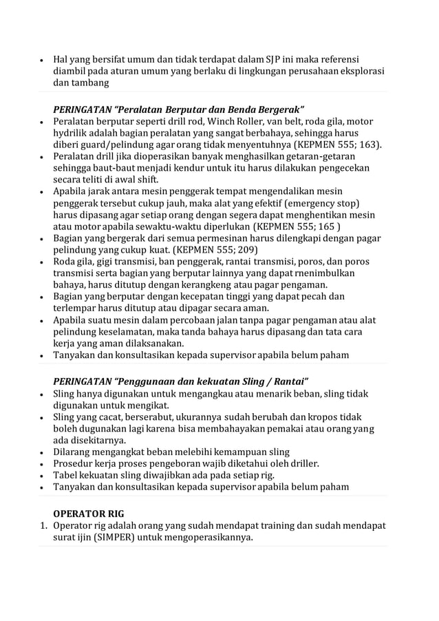 Prosedur mengoperasikan mesin bor jacro | DOCX