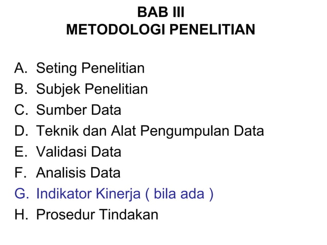 Prosedur metodologi penelitian dalam ptk bab 3 | PPTX