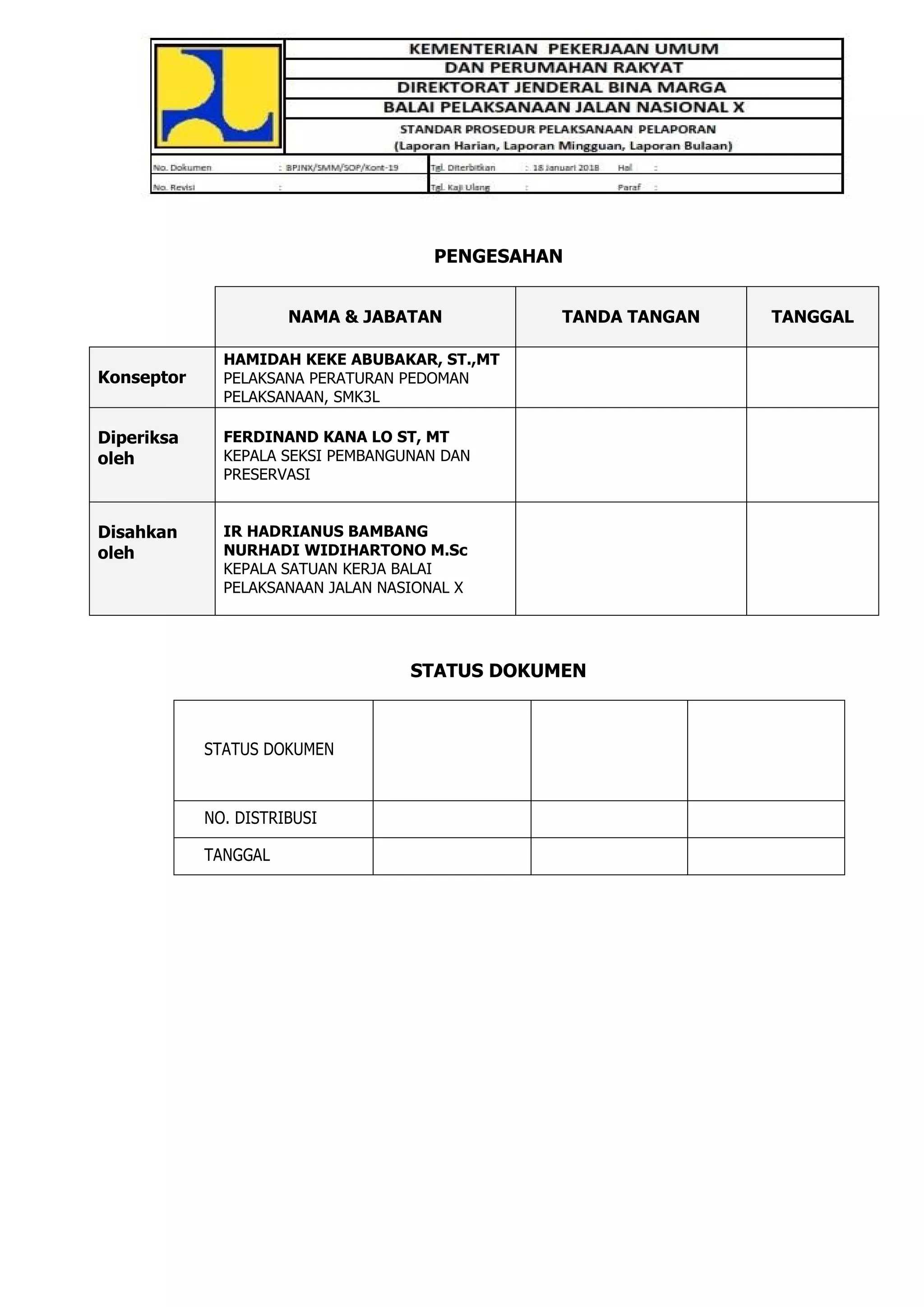Prosedur pelaporan (laporan harian, mingguan, bulanan) kon-19 | PDF