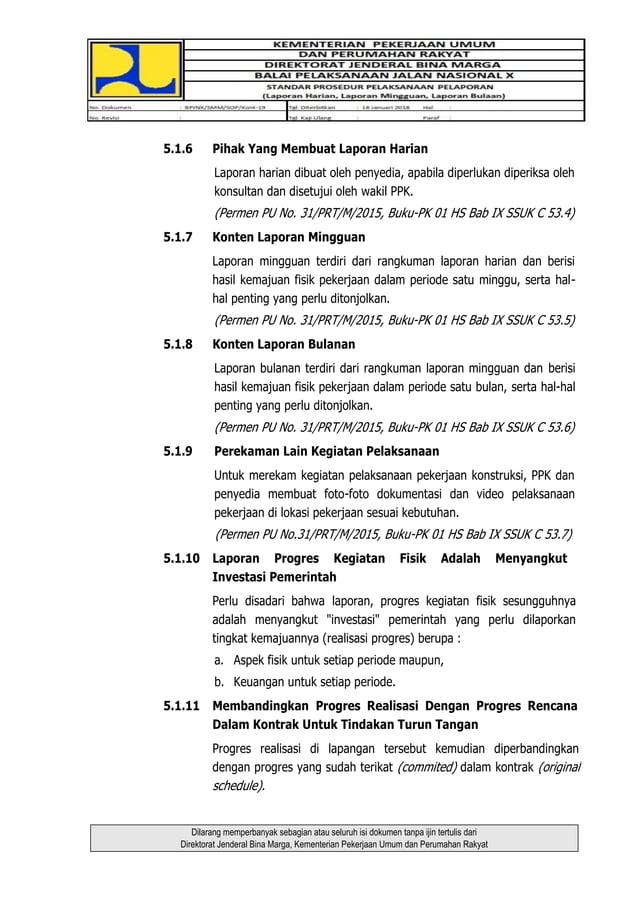 Prosedur pelaporan (laporan harian, mingguan, bulanan) kon-19 | PDF