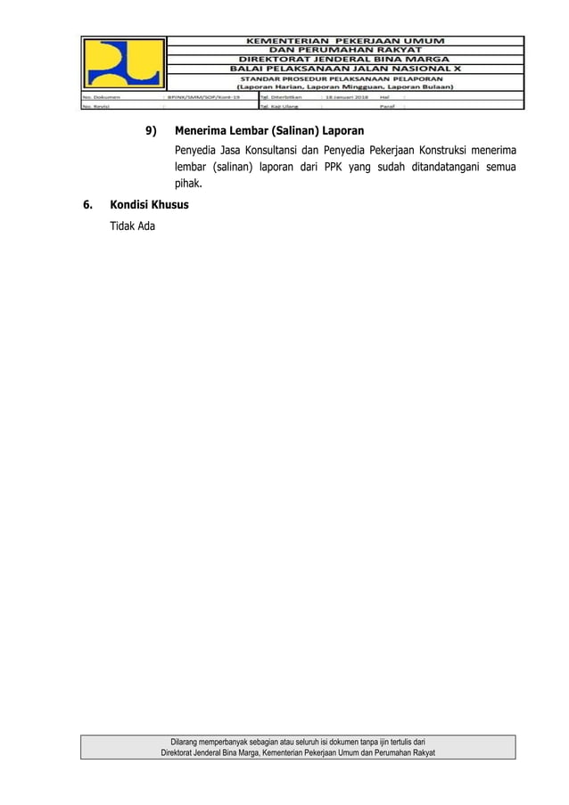 Prosedur pelaporan (laporan harian, mingguan, bulanan) kon-19 | PDF