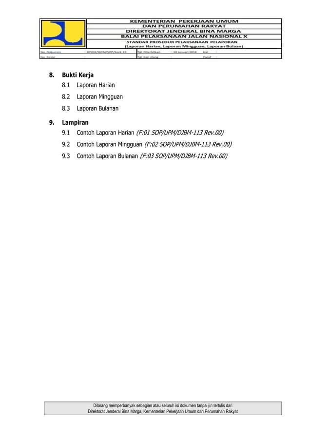 Prosedur pelaporan (laporan harian, mingguan, bulanan) kon-19 | PDF