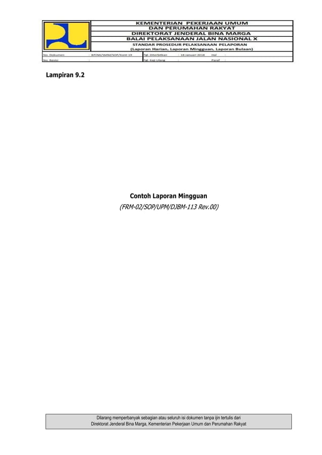 Prosedur pelaporan (laporan harian, mingguan, bulanan) kon-19 | PDF