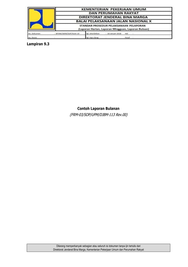 Prosedur pelaporan (laporan harian, mingguan, bulanan) kon-19 | PDF