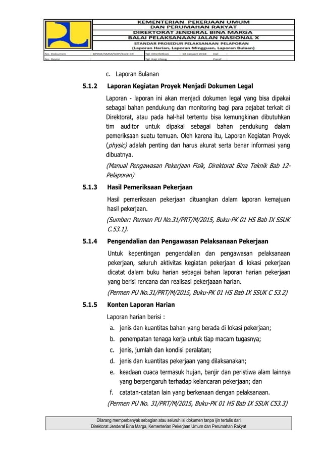 Prosedur pelaporan (laporan harian, mingguan, bulanan) kon-19 | PDF