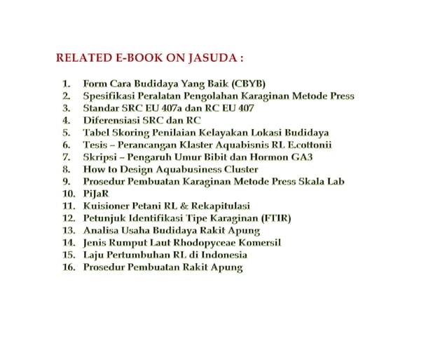 Prosedur pembuatan karaginan metode press skala laboratorium | PDF