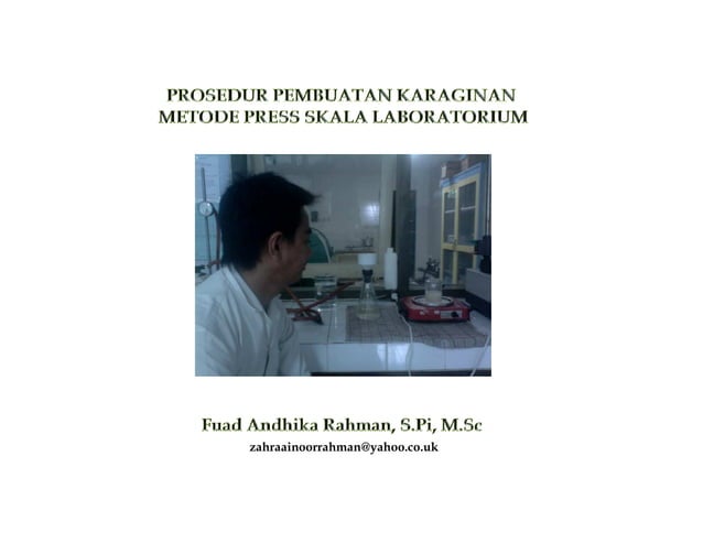 Prosedur pembuatan karaginan metode press skala laboratorium | PDF