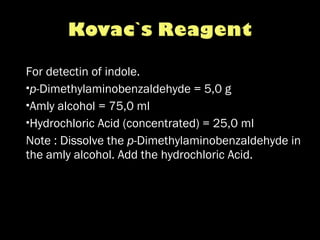 Prosedur Pembuatan Reagent Uji Biokima Untuk Analisa Mikrobiologi | PPT