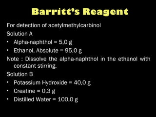 Prosedur Pembuatan Reagent Uji Biokima Untuk Analisa Mikrobiologi | PPT
