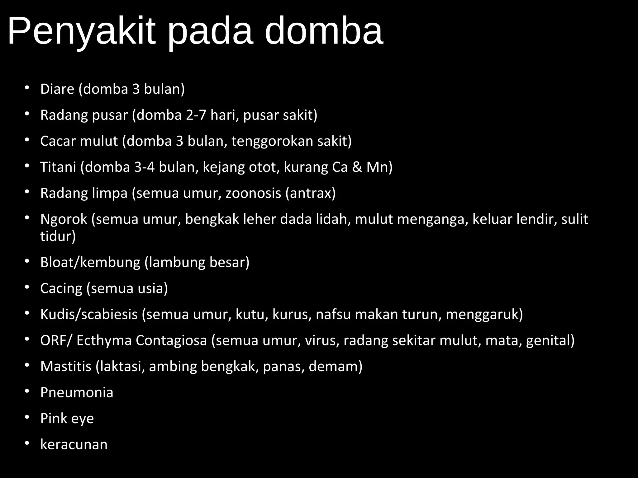 Prosedur pemeriksaan domba | PPT