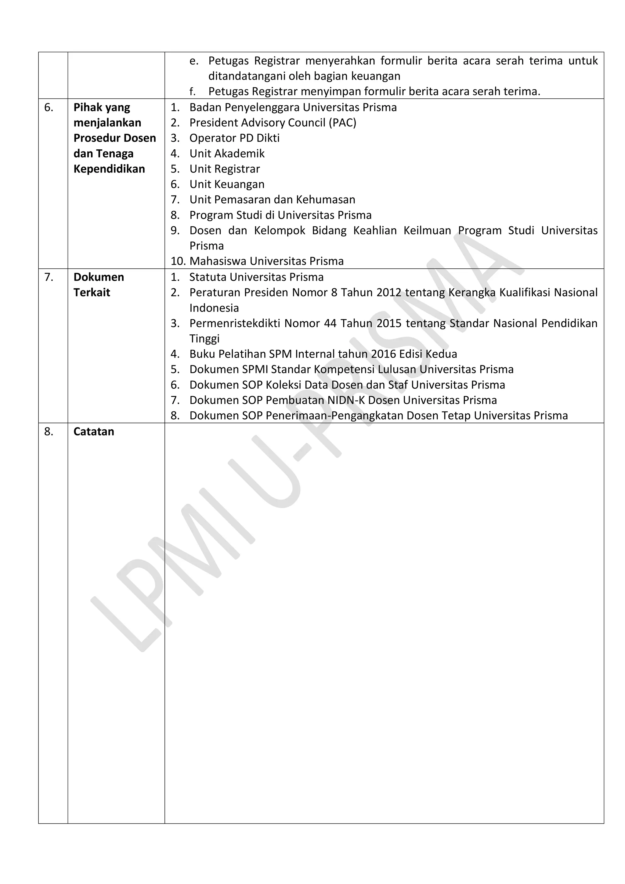 Prosedur pendidik dan tenaga kependidikan | PDF