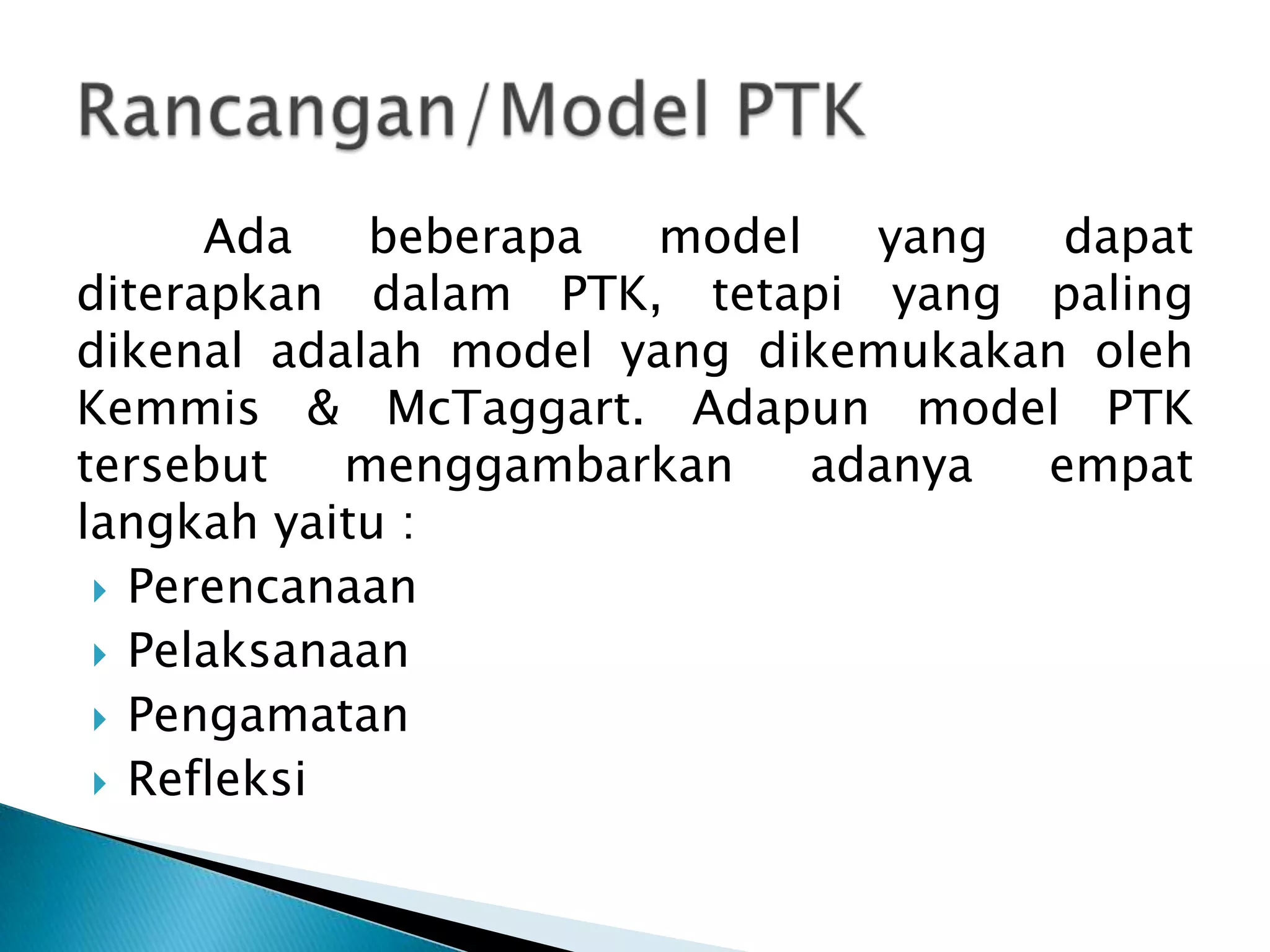 Prosedur penelitian penelitian tindakan kelas (ptk) | PPTX