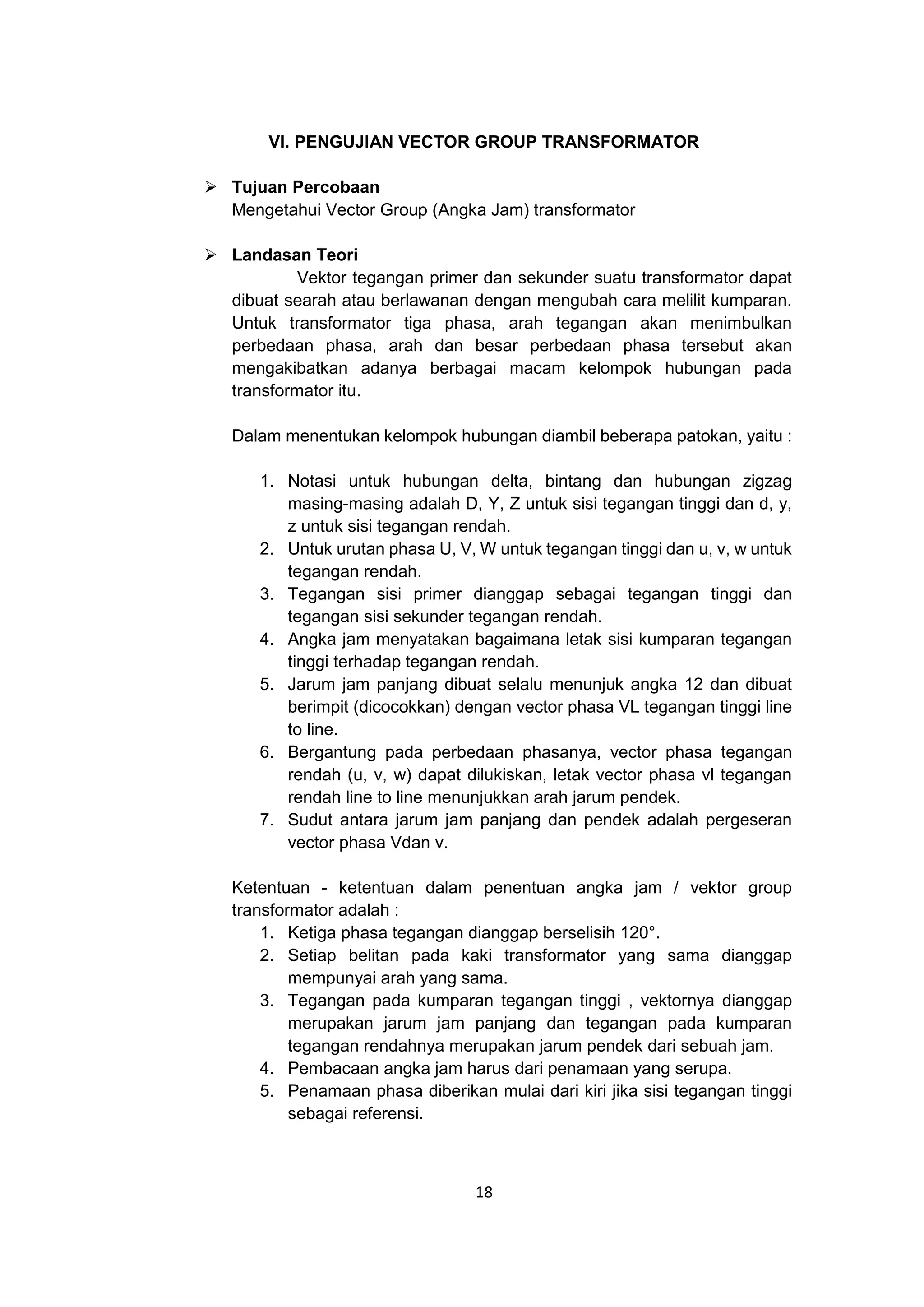 Prosedur pengujian rutin trafo 3 fasa hubungan Y-Y | PDF