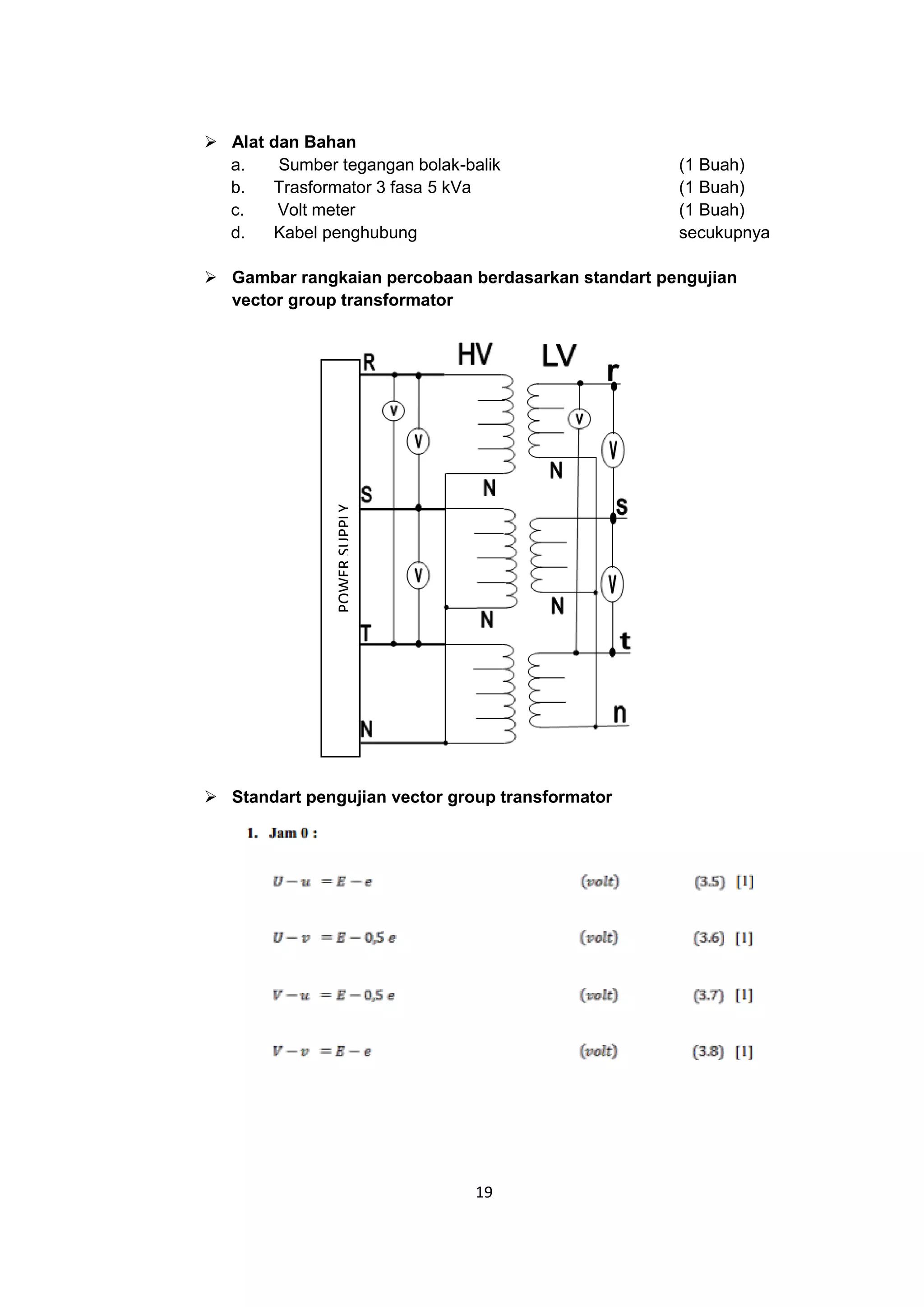 Prosedur pengujian rutin trafo 3 fasa hubungan Y-Y | PDF