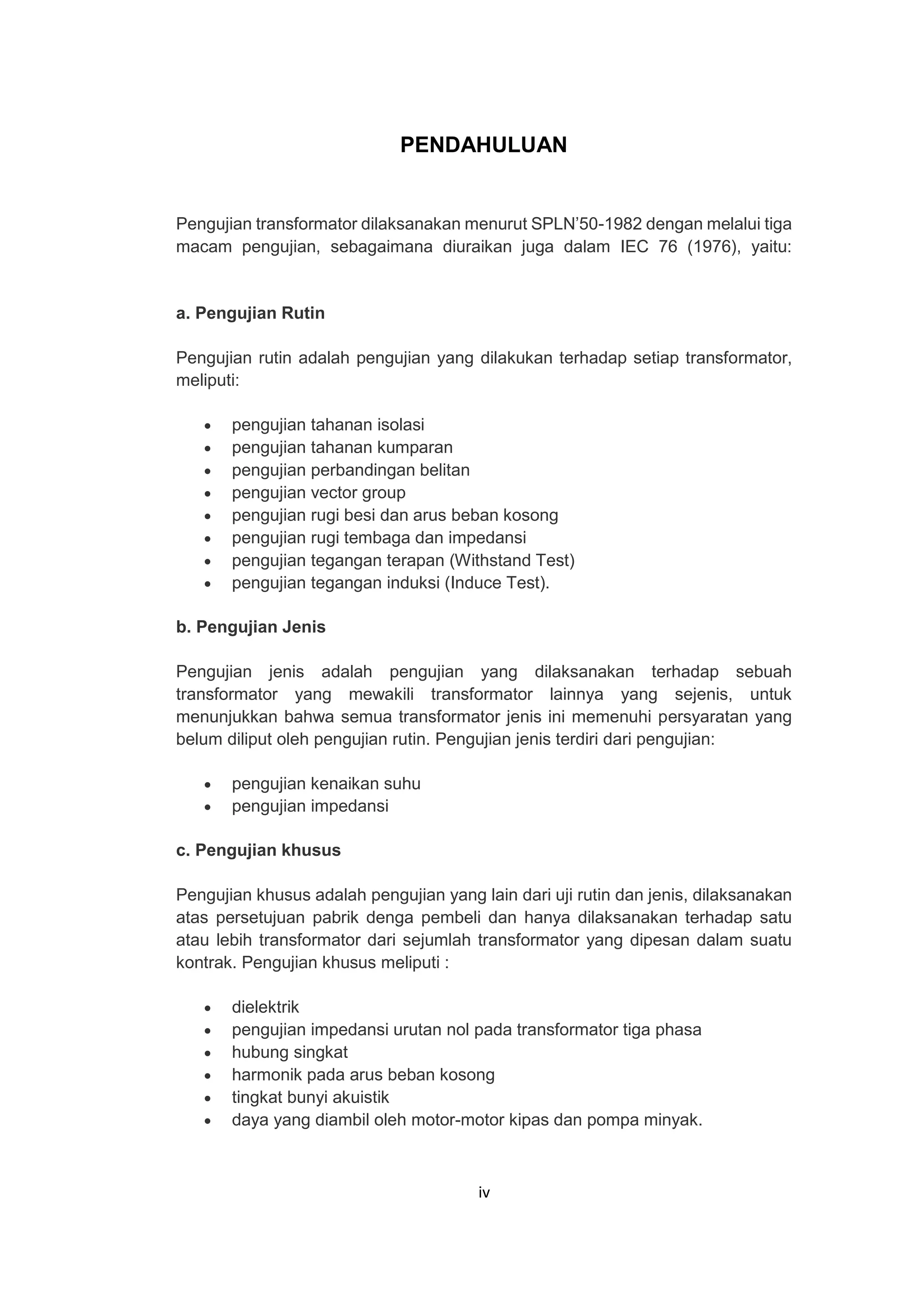 Prosedur pengujian rutin trafo 3 fasa hubungan Y-Y | PDF