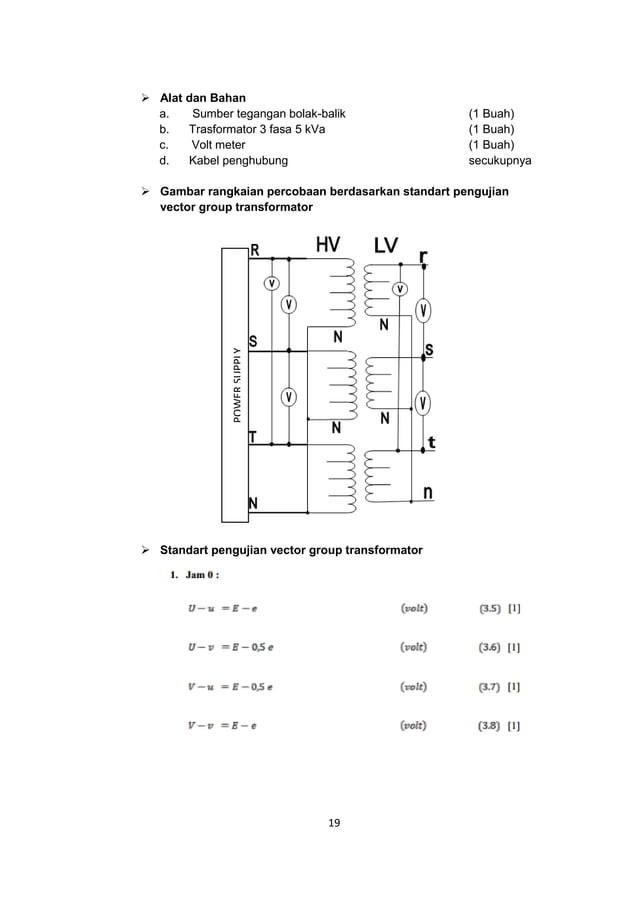 Prosedur pengujian rutin trafo 3 fasa hubungan Y-Y | PDF