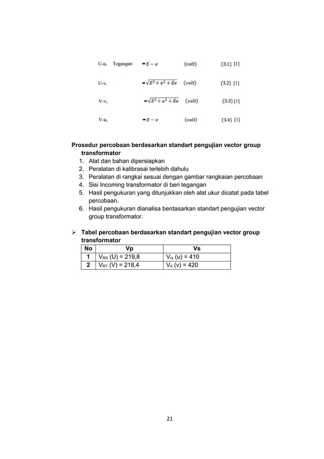 Prosedur pengujian rutin trafo 3 fasa hubungan Y-Y | PDF