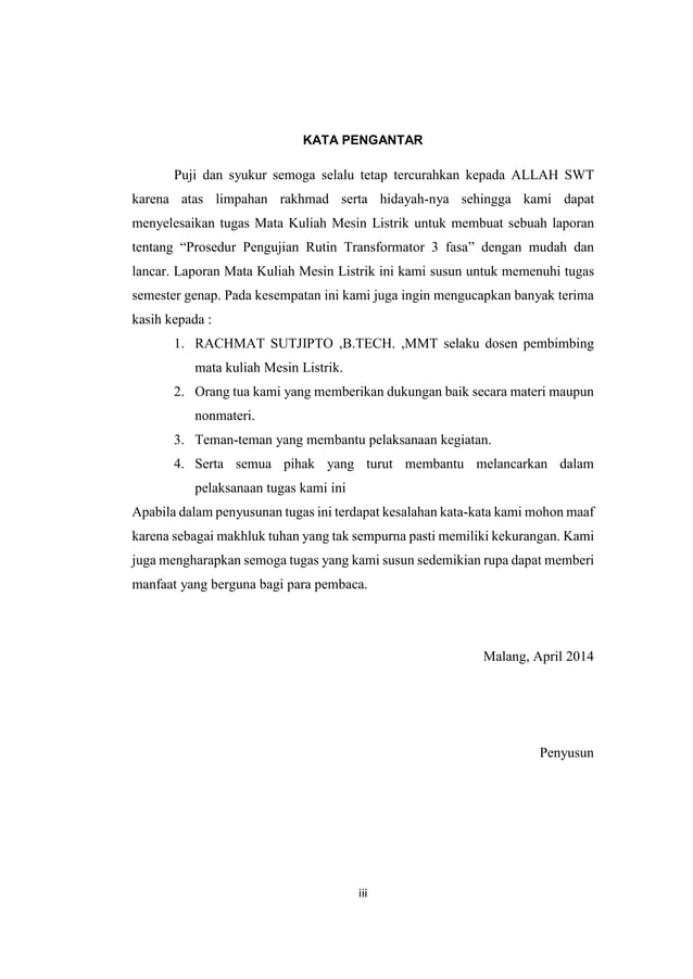 Prosedur pengujian rutin trafo 3 fasa hubungan Y-Y | PDF