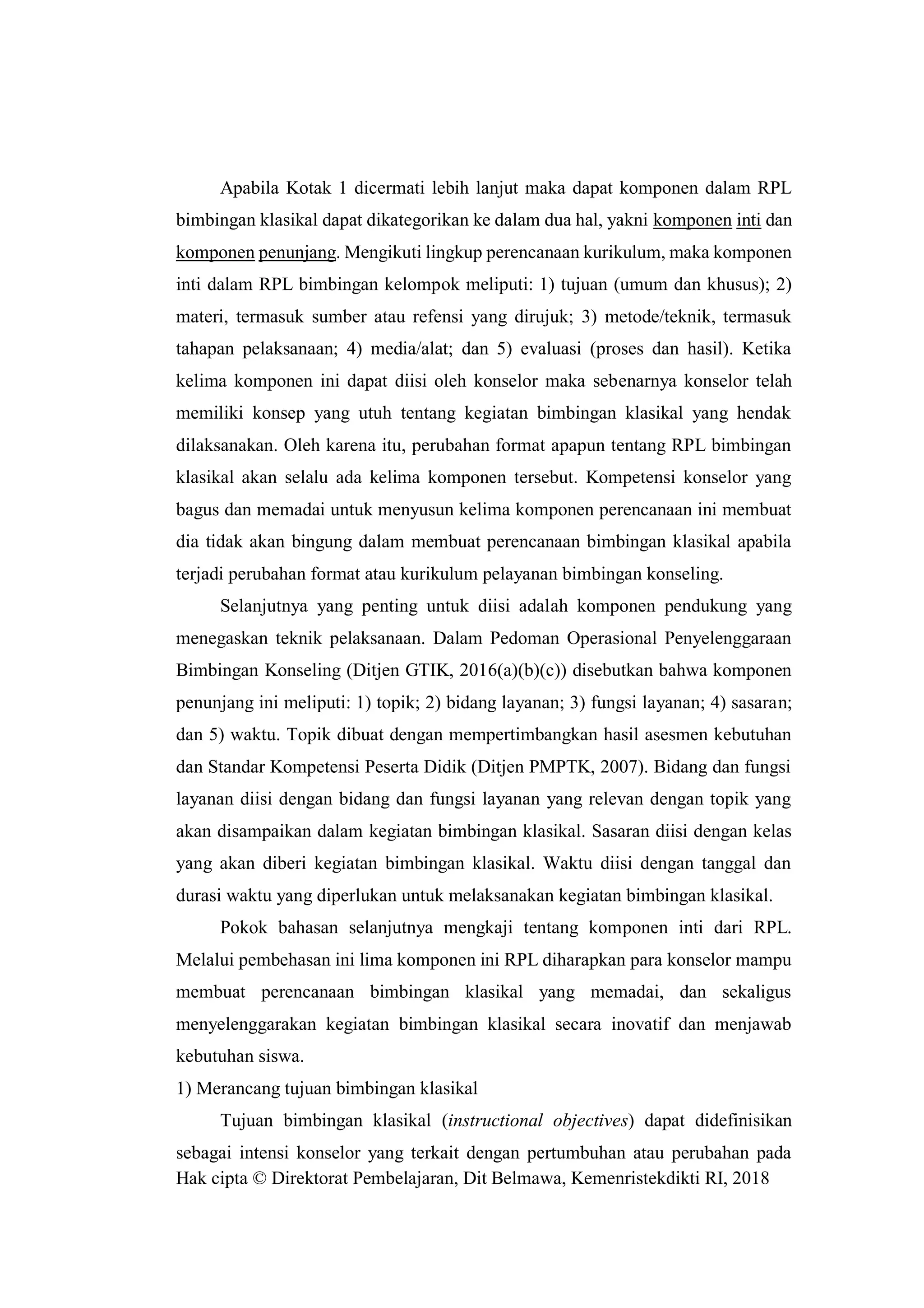 Prosedur perencanaan kegiatan bimbingan klasikal | PDF