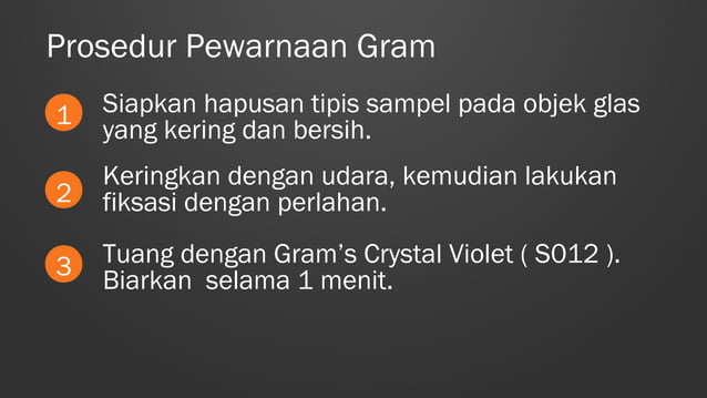 Prosedur Pewarnaan Gram dari Gram Staining Kit HiMedia K001 | PPT