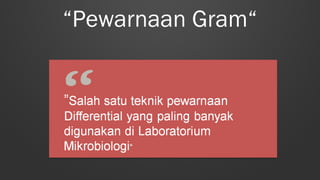 Prosedur Pewarnaan Gram dari Gram Staining Kit HiMedia K001 | PPT