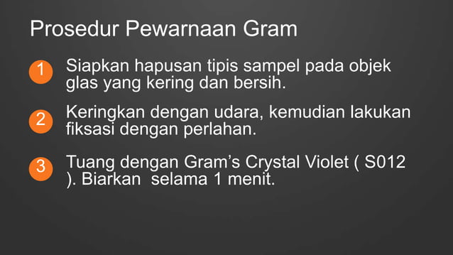 Prosedur pewarnaan gram Himedia | PPTX