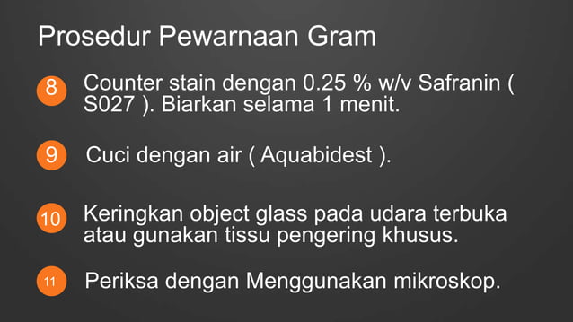 Prosedur pewarnaan gram Himedia | PPTX