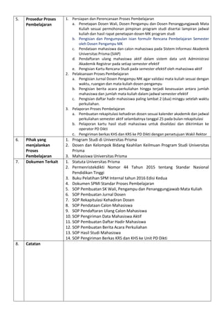 Prosedur proses pembelajaran | PDF