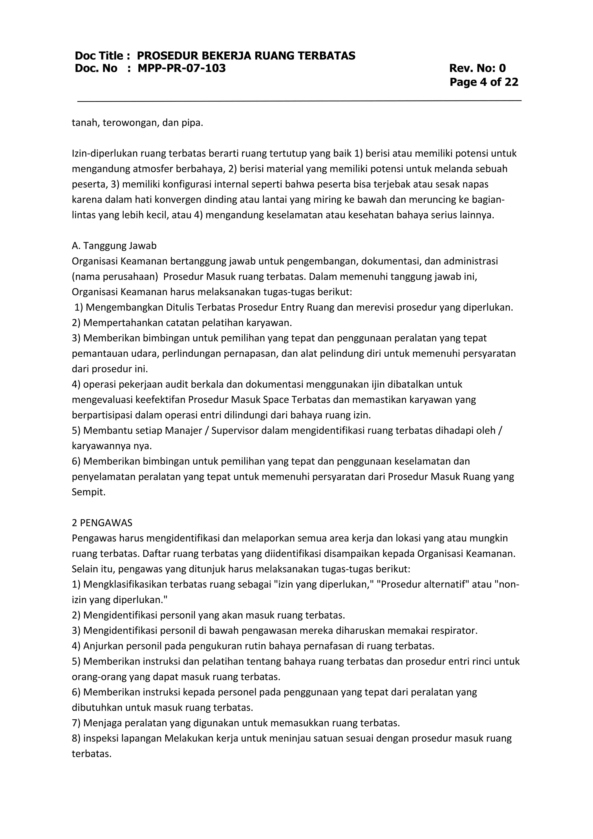 Prosedur ruang terbatas | DOCX