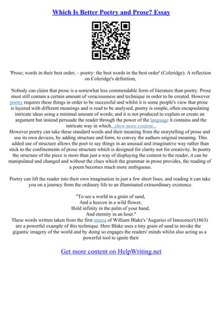 Prose Essay Definition | PDF