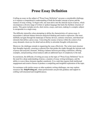 Prose Essay Definition.pdf