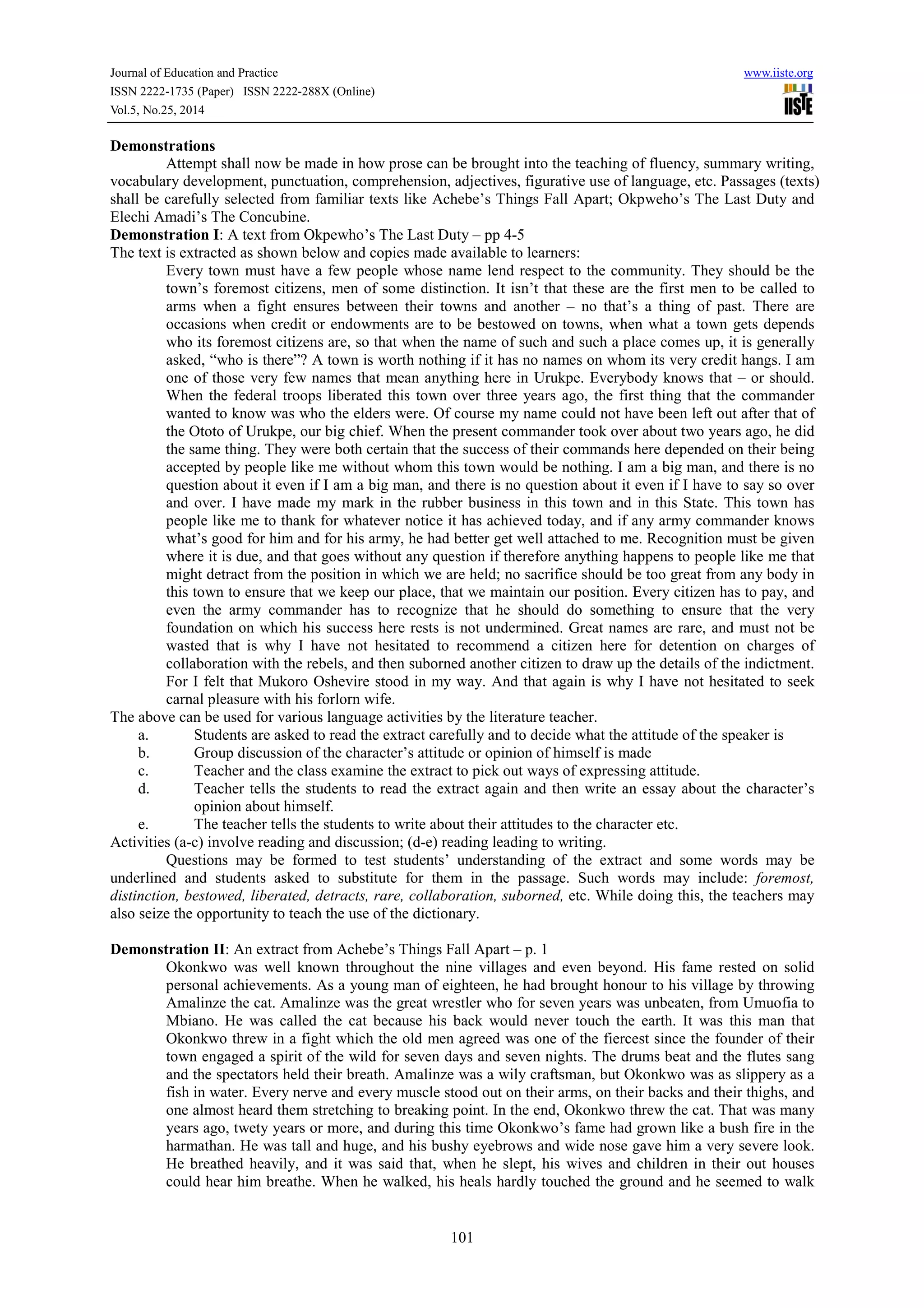 Prose fiction in language teaching | PDF