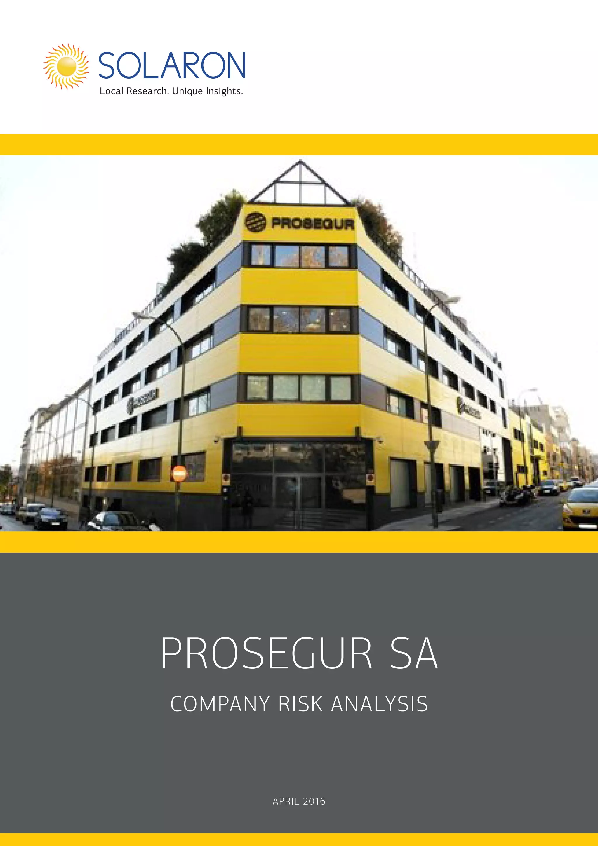 Prosegur - Brief report stakeholder interviews - April 2016 | PDF