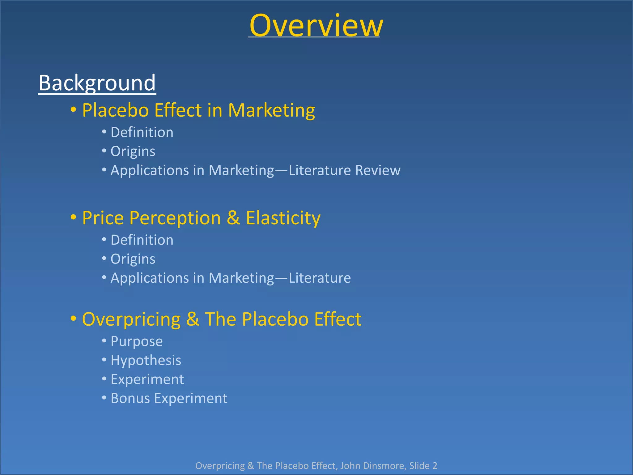 Price Perception & The Placebo Effect in Marketing | PPT