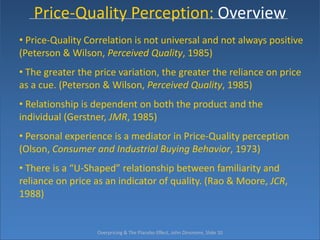 Price Perception & The Placebo Effect in Marketing | PPT