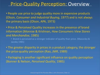 Price Perception & The Placebo Effect in Marketing | PPT