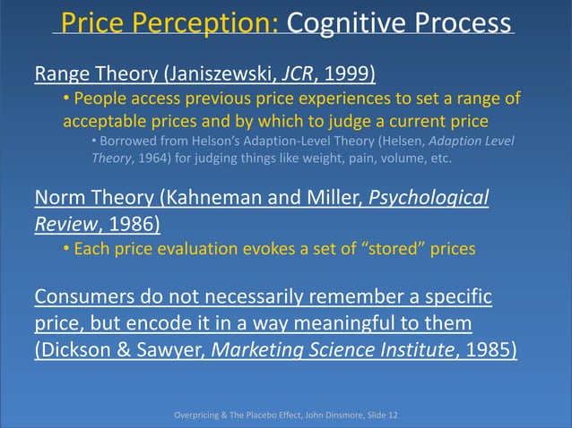 Price Perception & The Placebo Effect in Marketing | PPT
