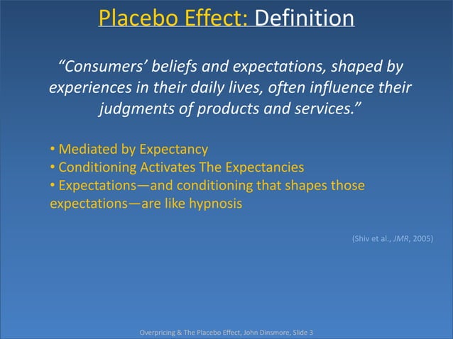 Price Perception & The Placebo Effect in Marketing | PPT