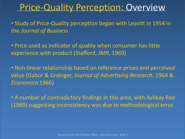 Price Perception & The Placebo Effect in Marketing | PPT