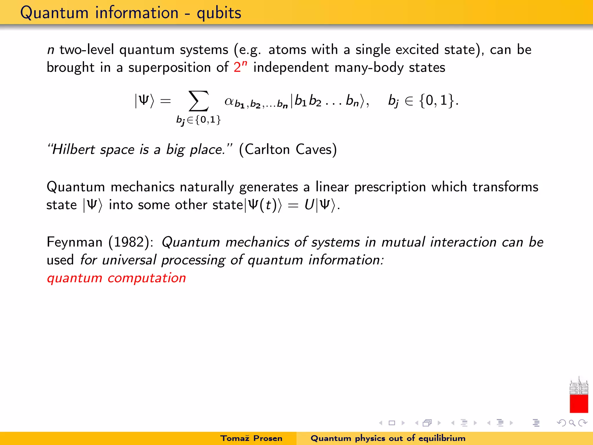 OBC | Quantum physics out of equilbrium: A new paradigm of computation and information | PDF