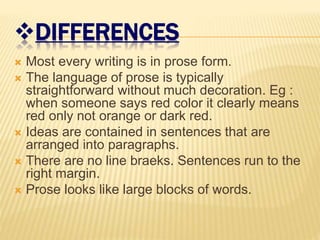 Prose, pem and poetry | PPTX