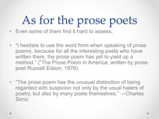 Prose Poetry Presentation | PPTX
