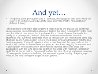 Prose Poetry Presentation | PPTX