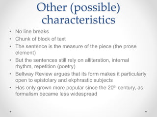 Prose Poetry Presentation | PPTX