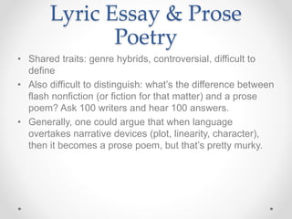 Prose Poetry Presentation | PPTX