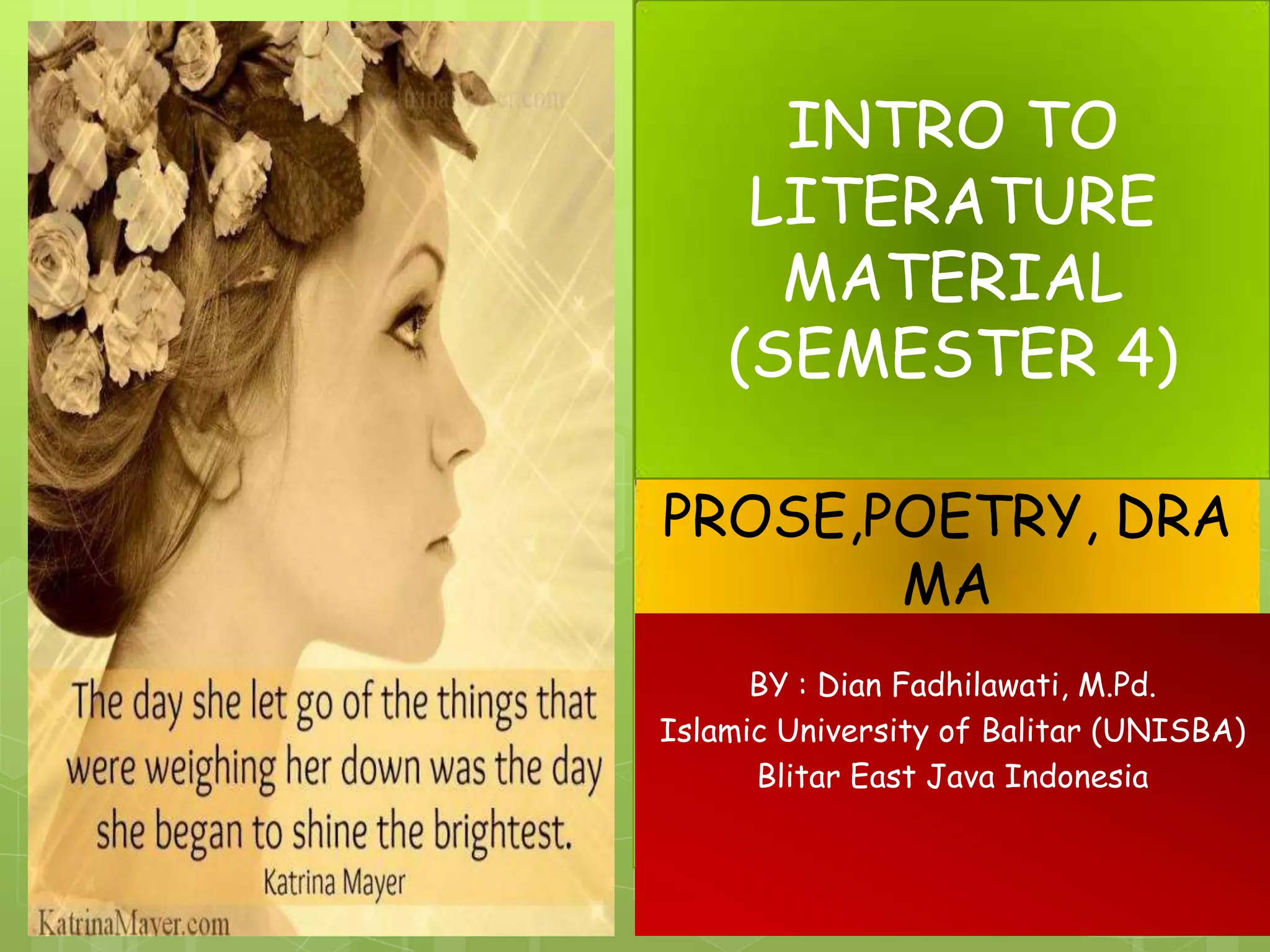 Introduction to Literature (Poetry, Drama, Prose) | PPTX