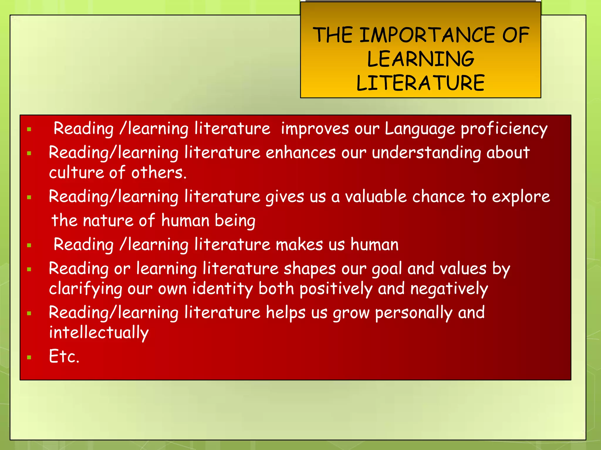 Introduction to Literature (Poetry, Drama, Prose) | PPTX