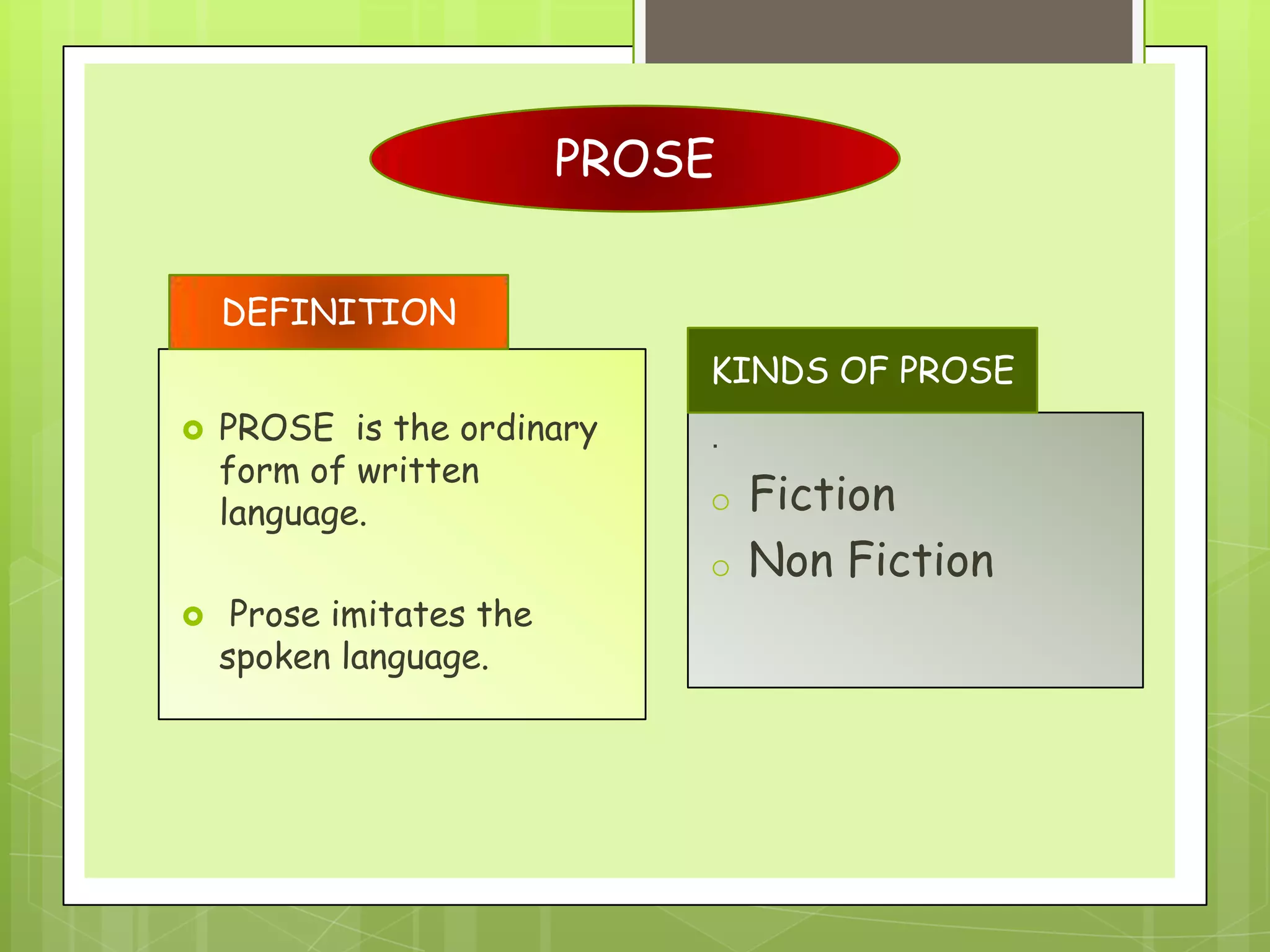 Introduction to Literature (Poetry, Drama, Prose) | PPTX