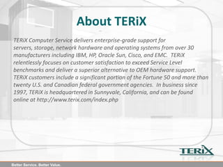 TERiX ProServe | PPT | Free Download