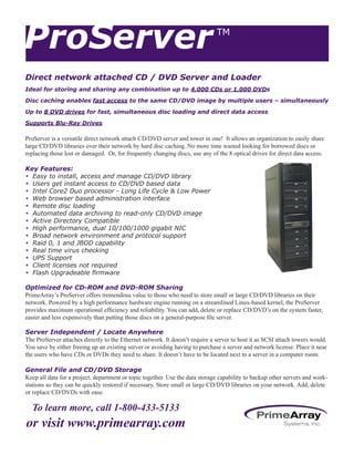 ProServer - Direct network attached CD / DVD Server and Loader | PDF